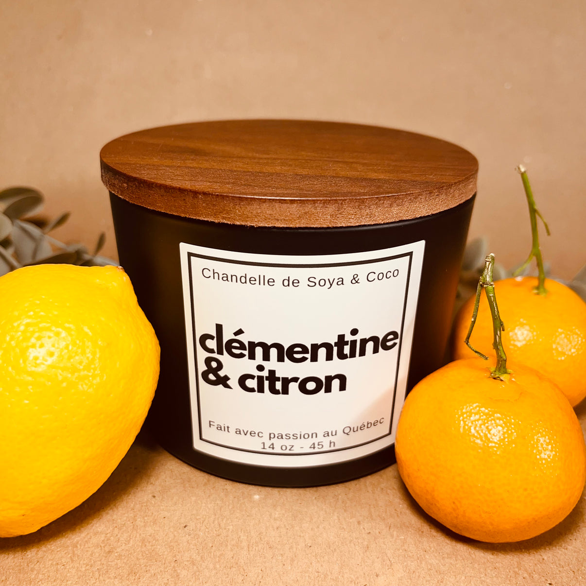 CLÉMENTINE & CITRON - Bougie 3 mèches 14 oz – Soya & Coco